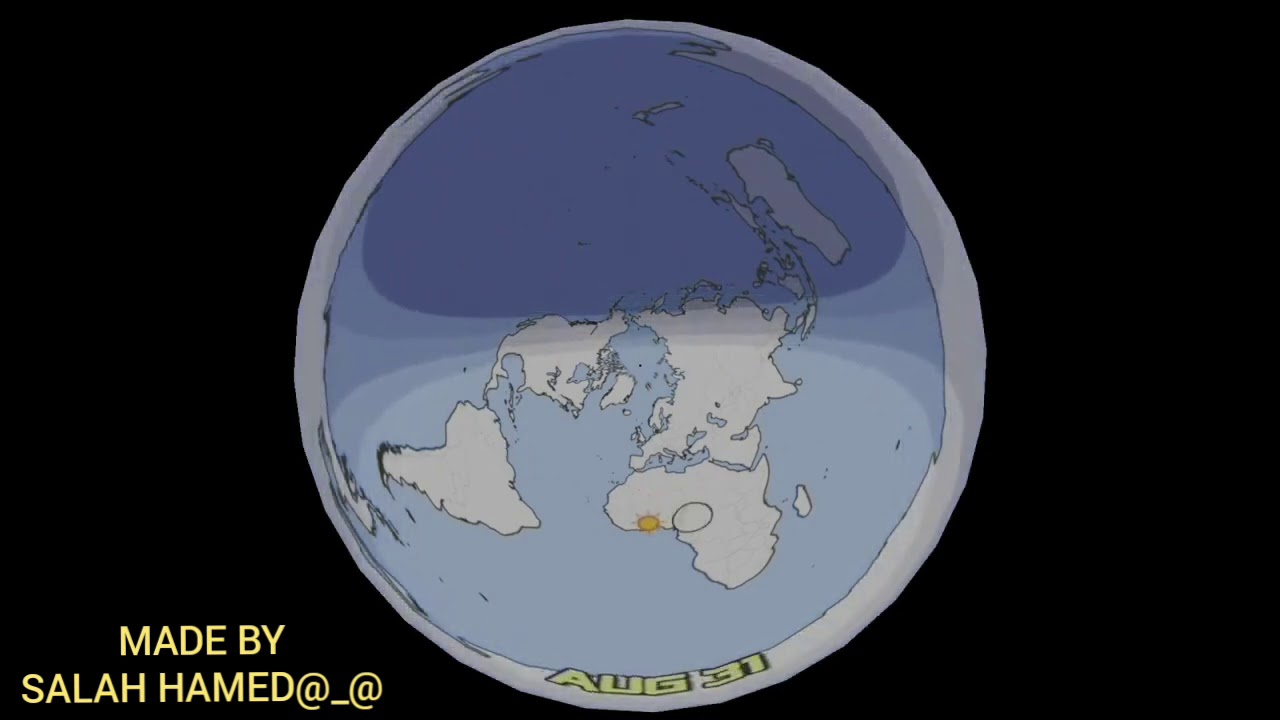 DAY AND NIGHT ON FLAT EARTH MAP - YouTube
