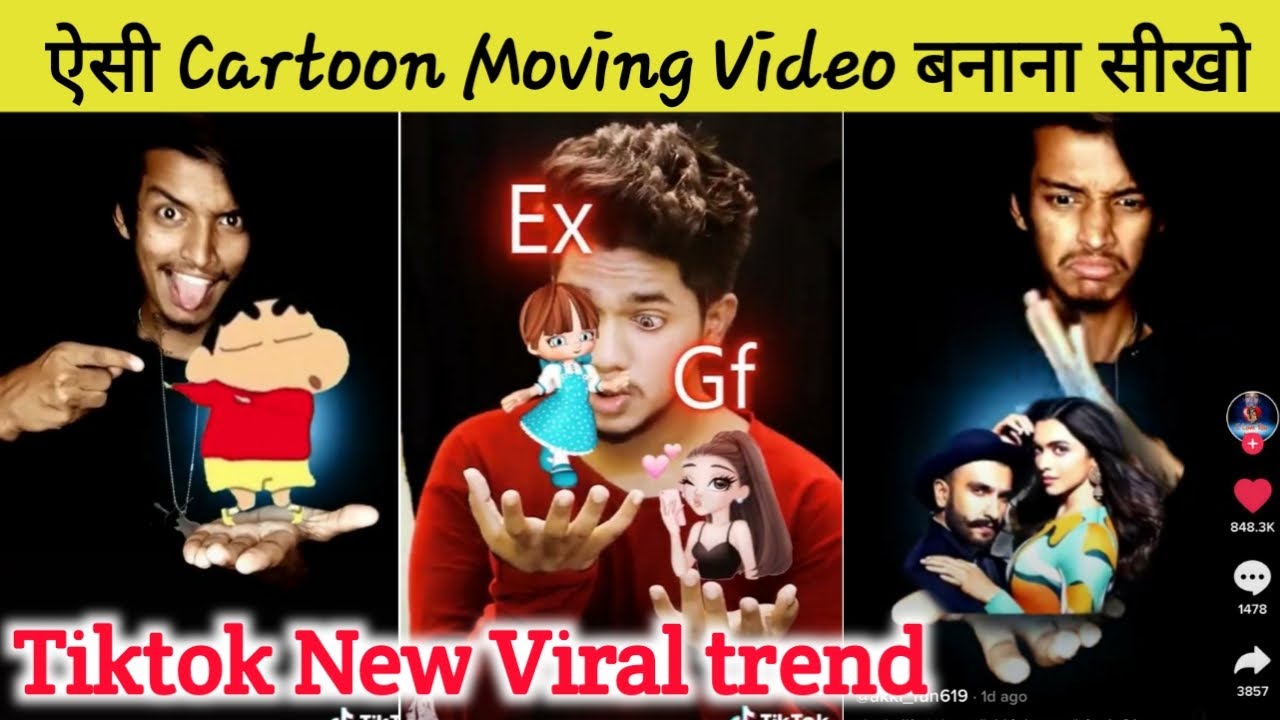 Tiktok New Trend Cartoon Moving on hand Video tutorial / tiktok motion ...