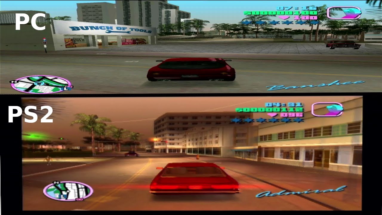 GTA Vice City - PS2 vs PC (Steam) Comparativo - YouTube