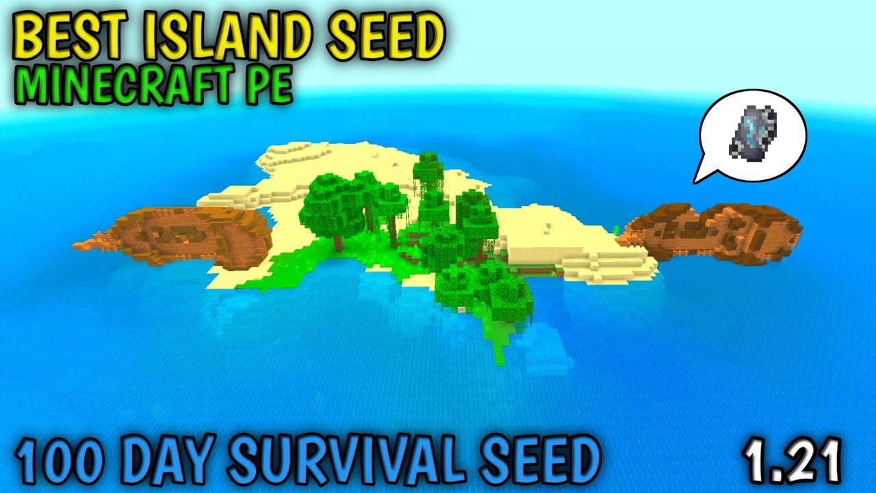 Best Seed In Minecraft Pe Island | Minecraft 100 Days Survival Maps ...