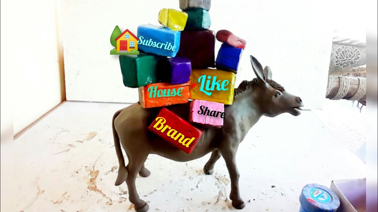 Donkey sculpture making with clay How to make adonk clay Art works ...