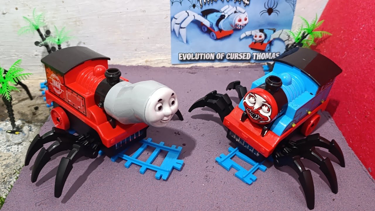 merakit ASMR kereta thomas hantu laba laba, thomas coco Charles, dan ...