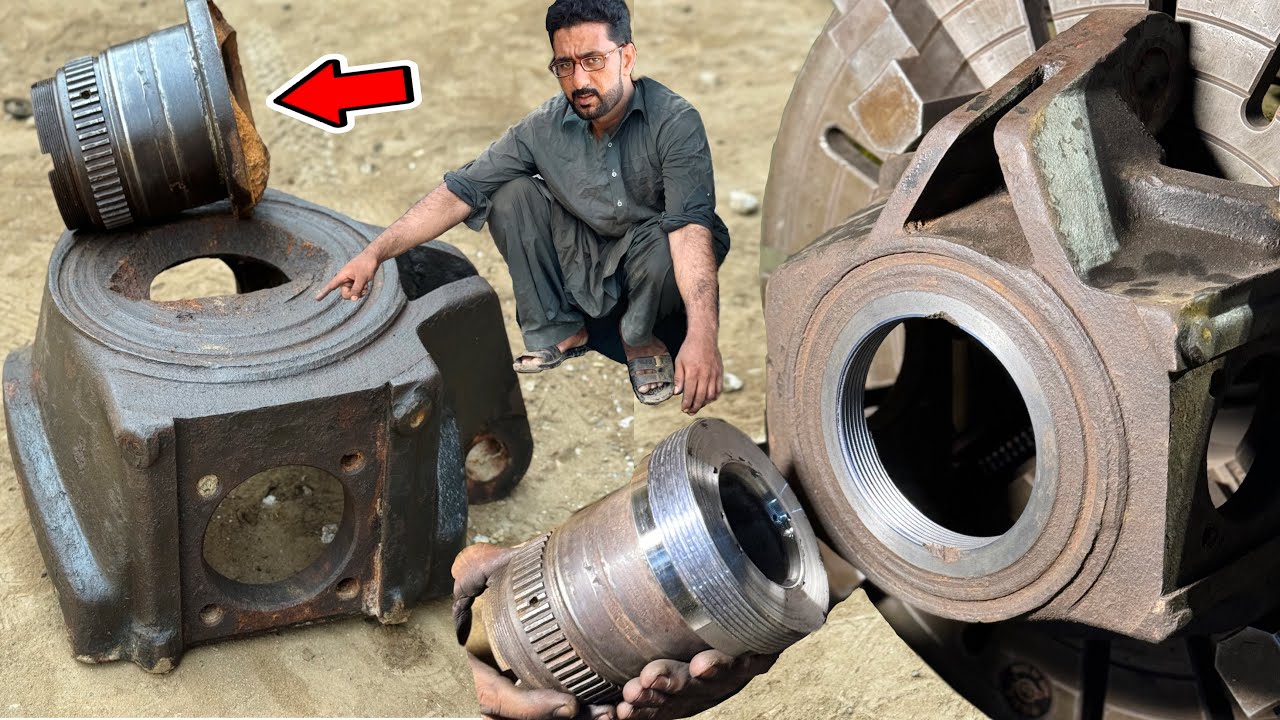 I fixed the broken front wheel hub of the excavator which not every ...