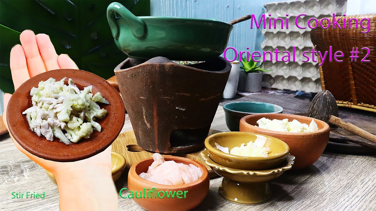 Mini food #2 Fried cauliflower Mini Cooking Mini cocina Tiny cooking l ...