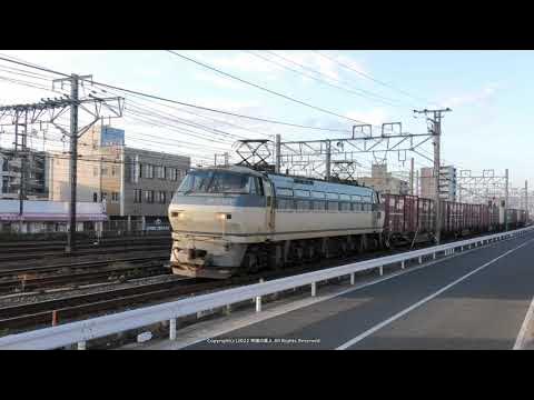 《JR貨物》百済貨物ターミナルからの82ﾚ貨物列車 この日はEF66 124号機が担当（R4.10.16）20221016 82ﾚ EF66 124号機+コキ - YouTube