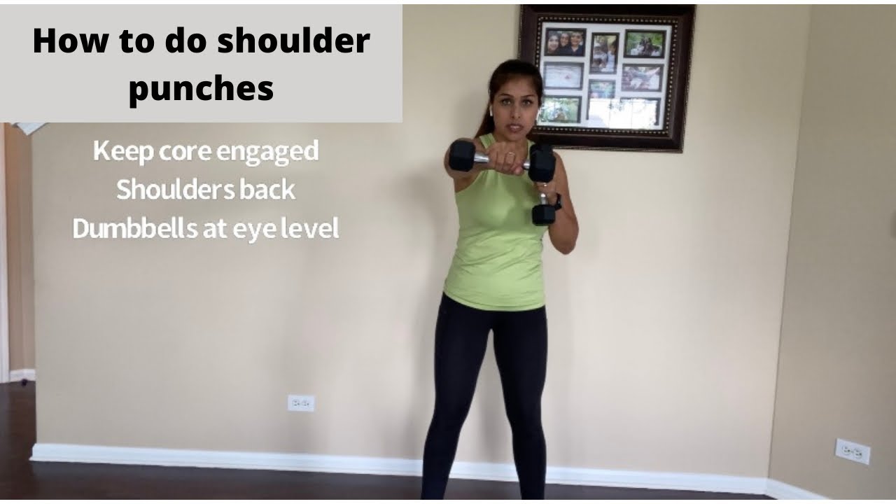 Shoulder punches- shoulder exercise with core rotations to work core ...