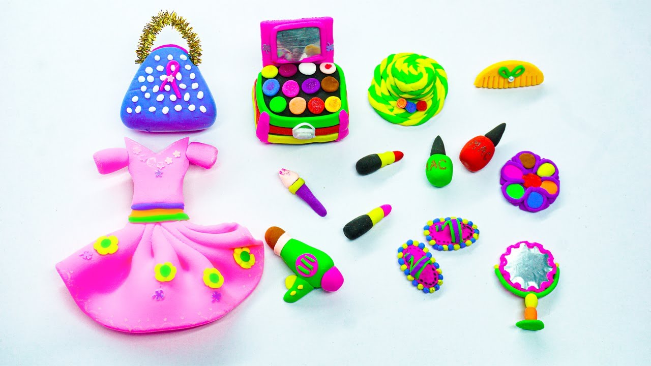 DIY How To Make Polymer Clay Miniature Barbie Makeup Set With Eyeshadow ...