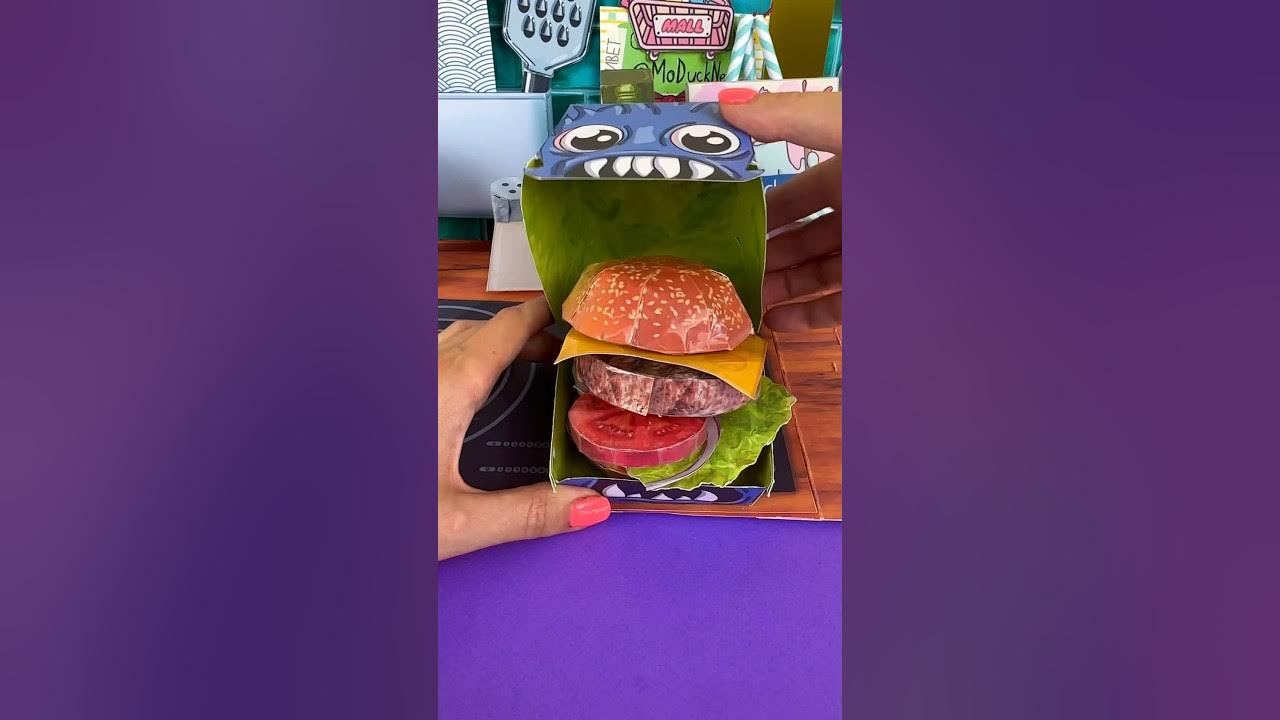 Полезный бургер 🍔 Схемы бумажной кухни на нашем сайте Moducknet