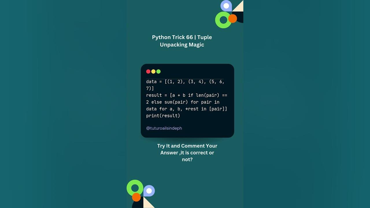 Python Trick 66 | Tuple Unpacking Magic | #shorts #viral #tricks - YouTube