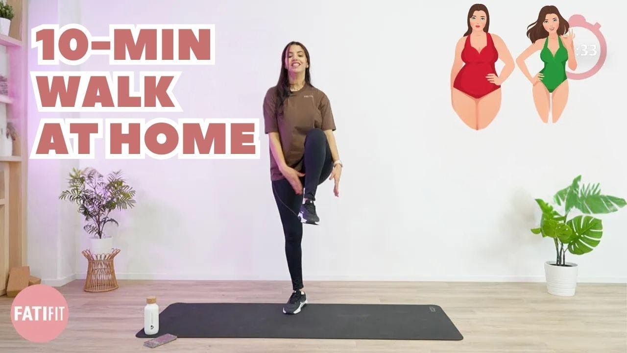 10-Minute Indoor Walking Challenge to Burn Fat Fast! - YouTube