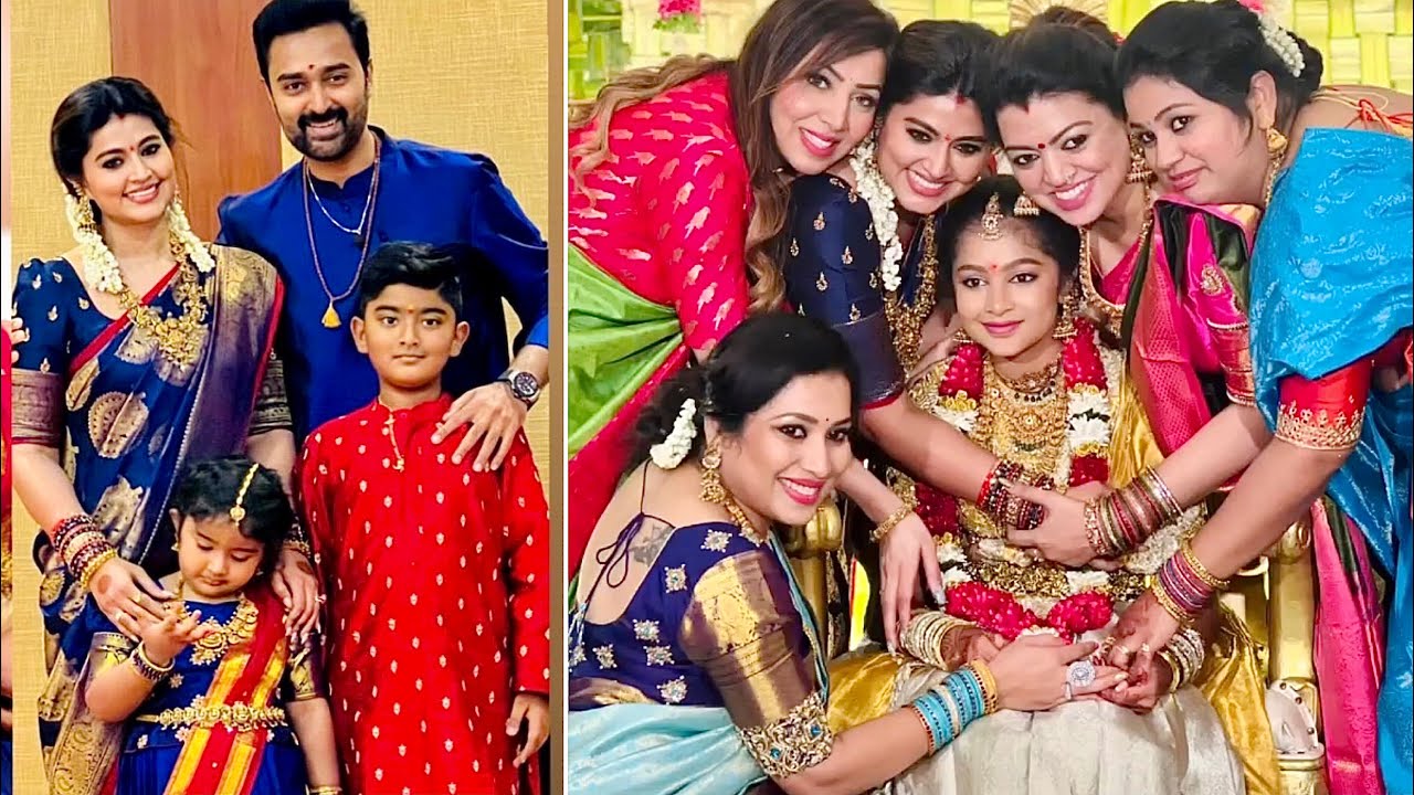நடிகை சினேகா அண்ணன் மகள் மஞ்சள் நீராட்டு விழா💖 | Sneha whole Family at Half-Saree Function🥰 ️ ...