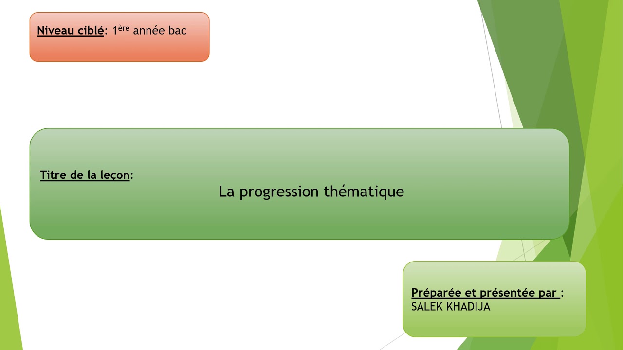 1ère année du bac. La progression thématique - YouTube