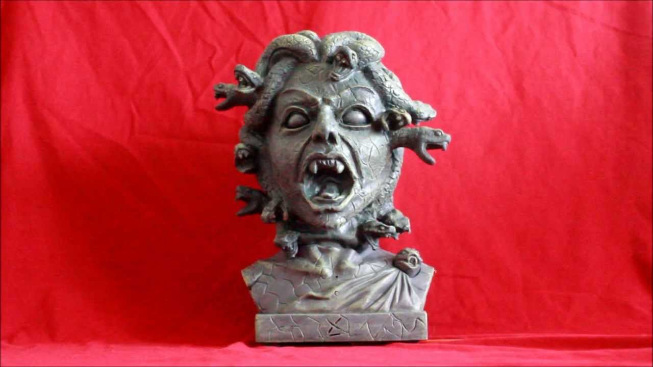 Interactive Animated Medusa Snake Head Bust Statue Halloween Prop Light ...