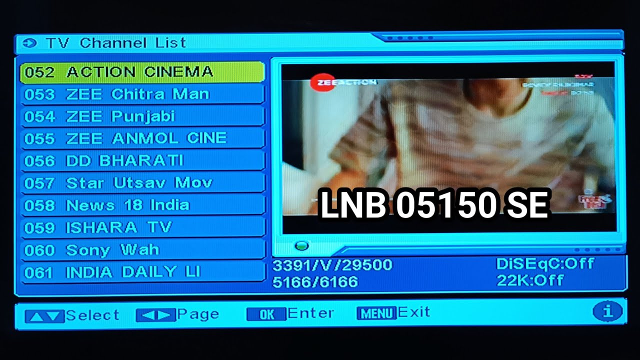 how to add Zee action cinema channel on DD free dish. Zee action ...