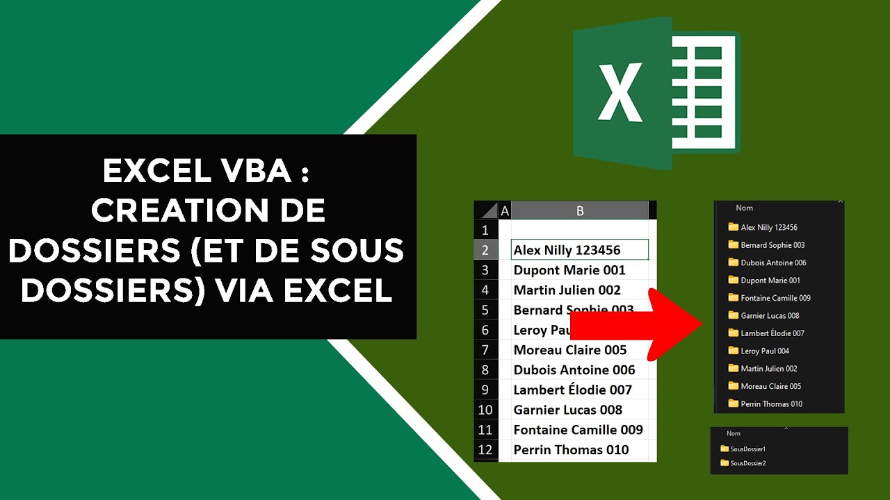 Excel VBA : Création de dossiers - YouTube