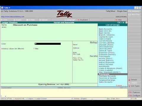 TALLY- HOW TO CREATE DISCOUNT LEDGER - YouTube