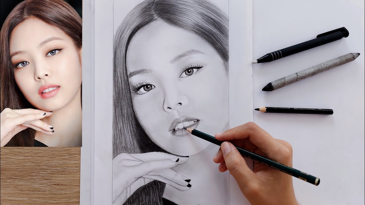 How to Draw Jennie | BLACKPINK Drawing | Easy Tutorial For Beginners ...