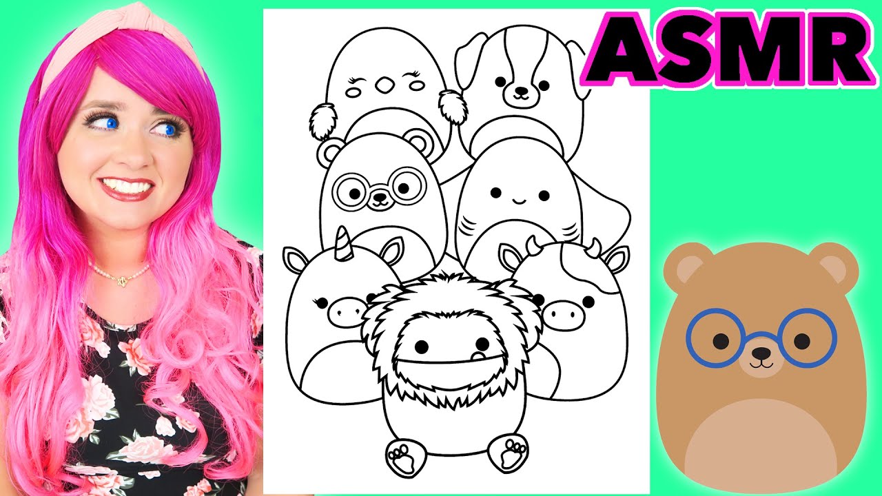 ASMR Coloring Squishmallows Animals | Calming ASMR Coloring for ...