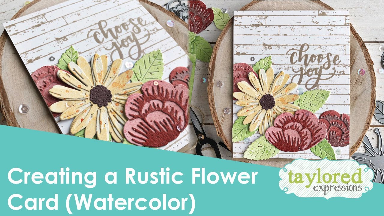 Creating a Rustic Floral Farmhouse Card (Watercolor) - YouTube