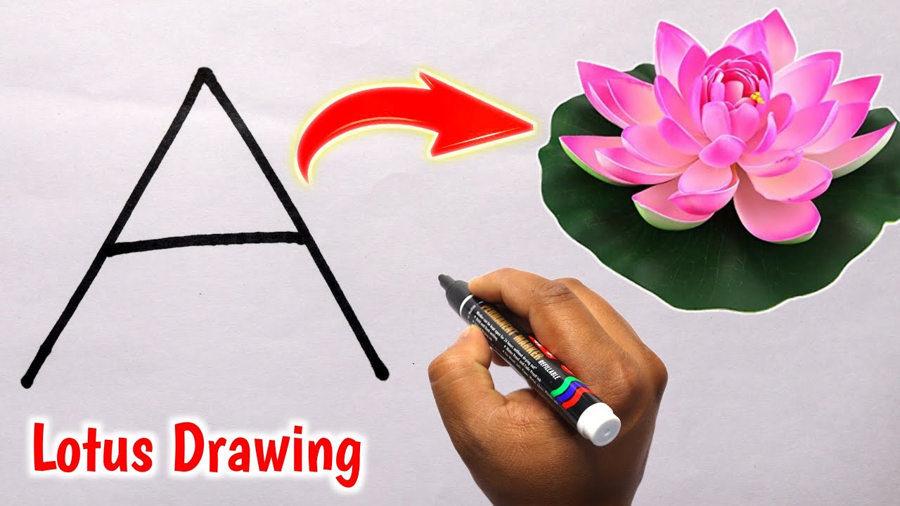Lotus Drawing Very Easy And Beautiful Step By Step | How To Make A ...