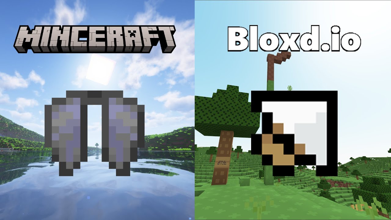 Minecraft Elytra VS Bloxd.io Hang Glidders || Bloxd man - YouTube
