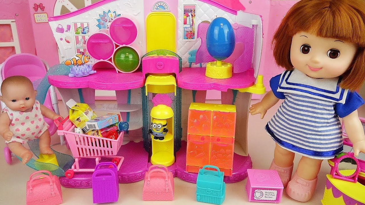 Baby Doll surprise egg shop toys play - YouTube