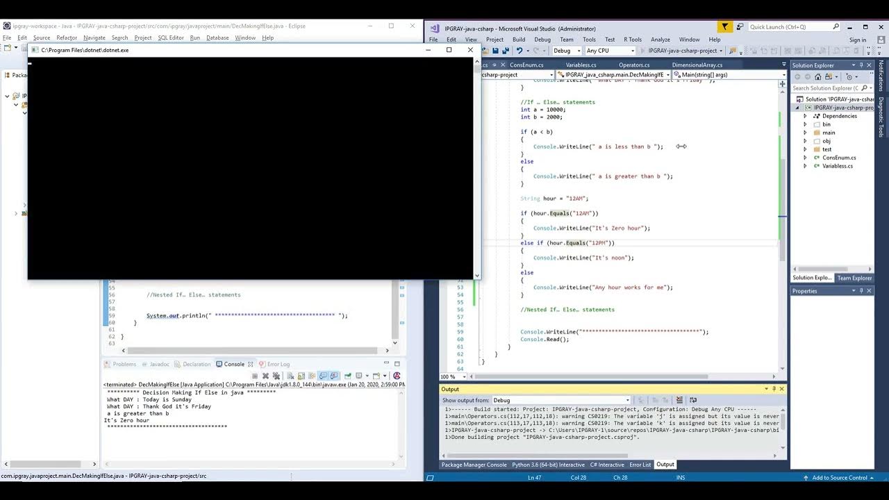 @ipgrayspace : CodingJoys -Part 8 -Learning Basic Java and C# side by side - Decision Making IF ...