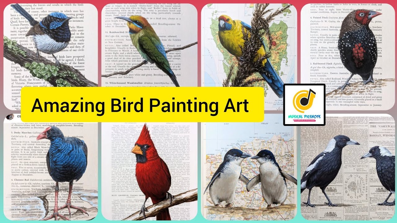 AMAZING PAINTING OF BIRDS FROM DIFFERENT SPECIES ON VINTAGE BOOK-CRAIG ...