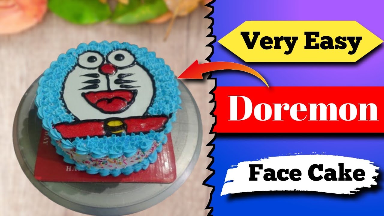 How to make Doraemon face Cake | Doraemon Cake |⁠ Doraemon face Cake ...