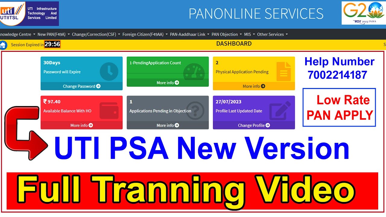 UTI PAN PSA New Portal Revamp module Pan Apply Full Process Full ...
