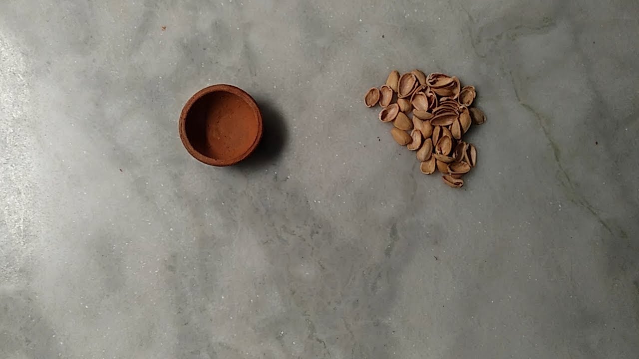 Divine full Diya making using Pista shells - YouTube