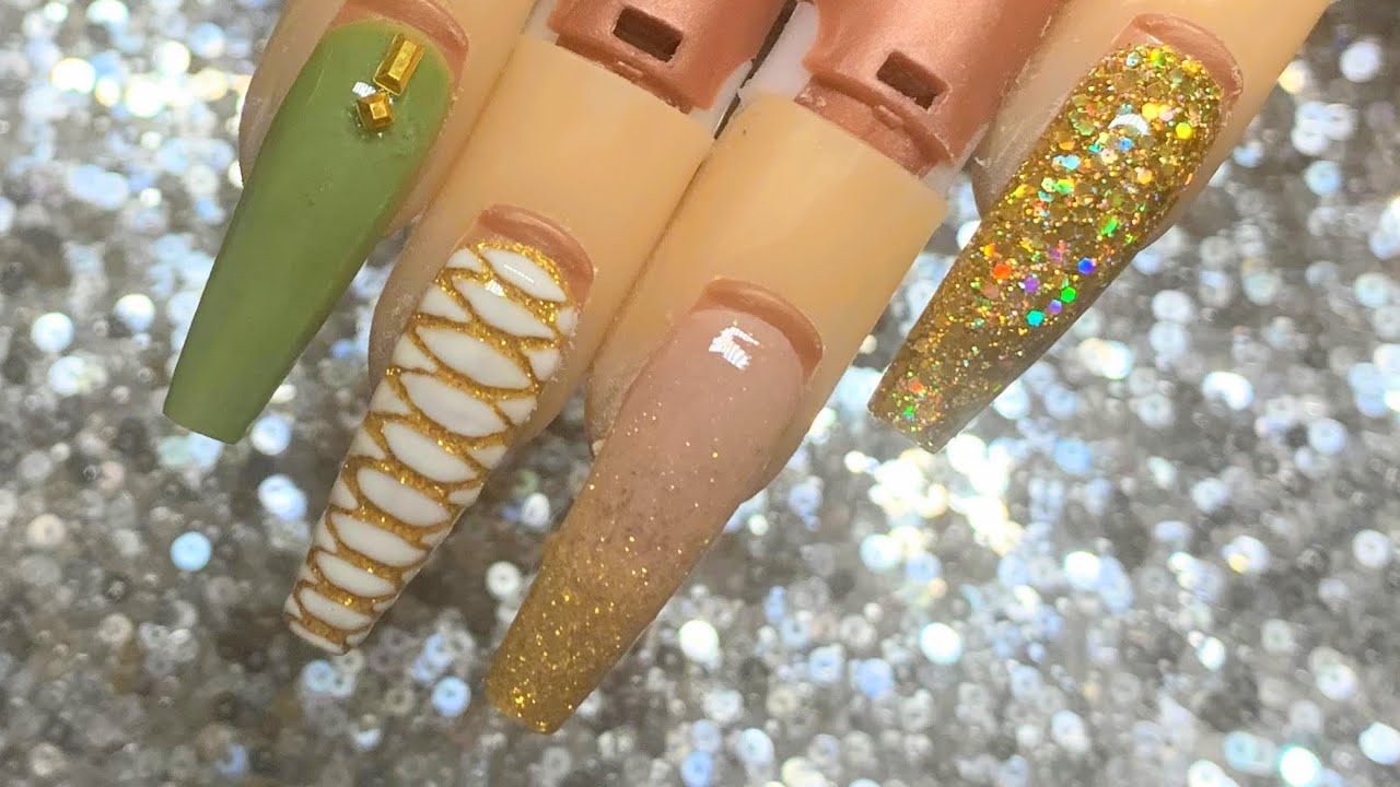 Snake Skin Nail Art | Acrylic Nail Tutorial - YouTube