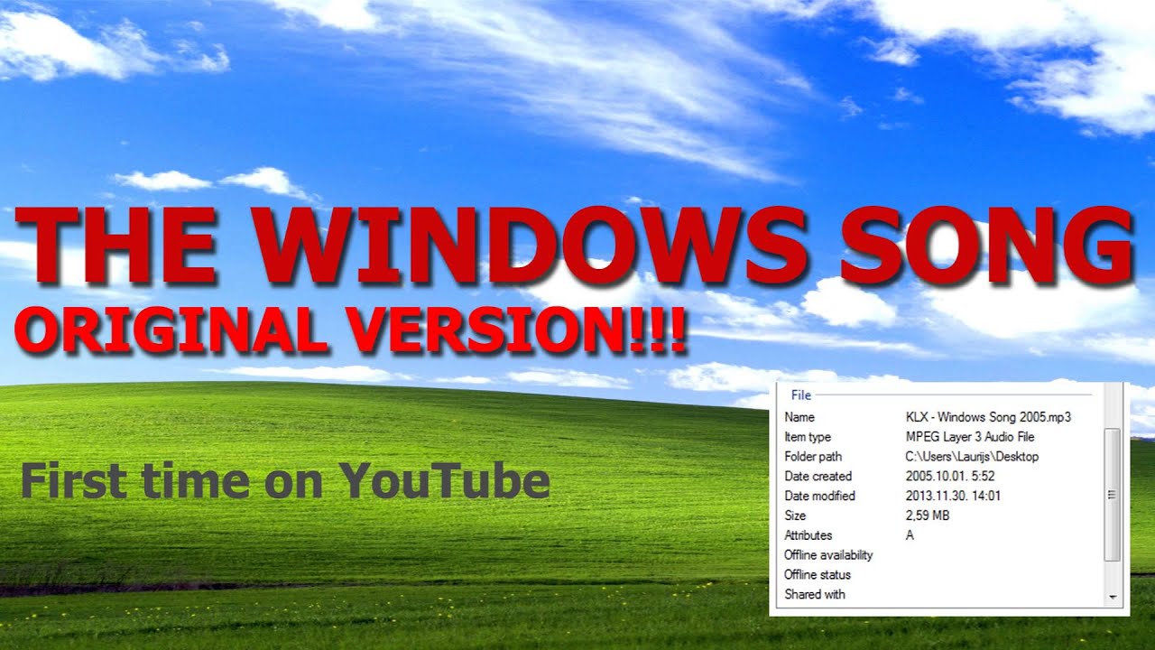 THE WINDOWS SONG | Original version - YouTube