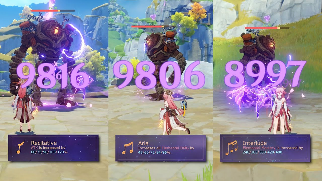 Yae Miko LVL 90 with The Widsith Catalyst "Theme Song" Comparison - YouTube