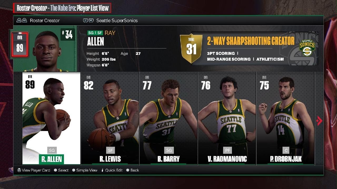 NBA 2K24: Seattle SuperSonics 2002-03 classic team (PS5) - YouTube