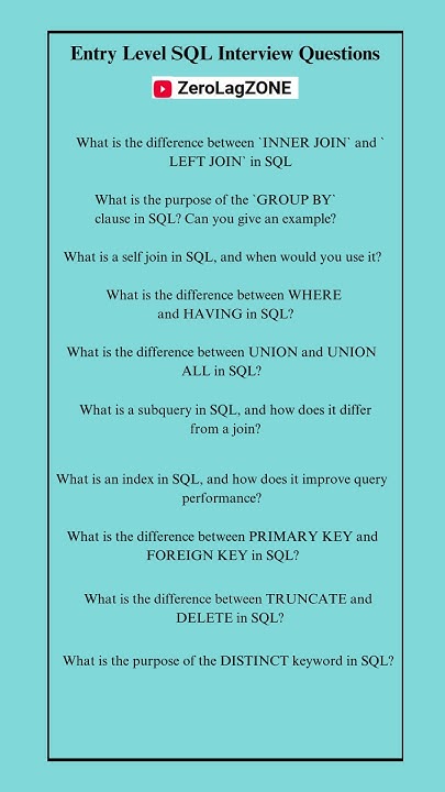 SQL Interview Questions Part1| #code | #sqlserver #youtubeshorts - YouTube