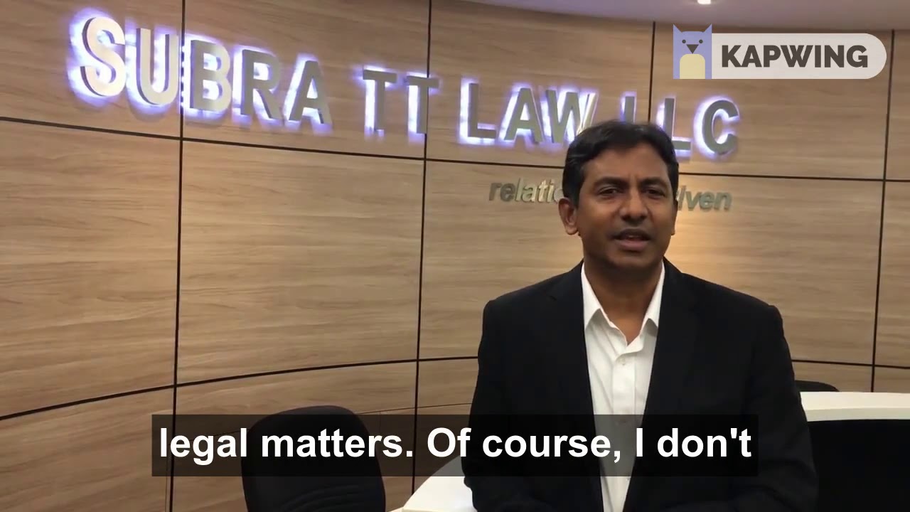 Singapore Law Firm Owner Mr Subra on Trusted Realtor Po - YouTube