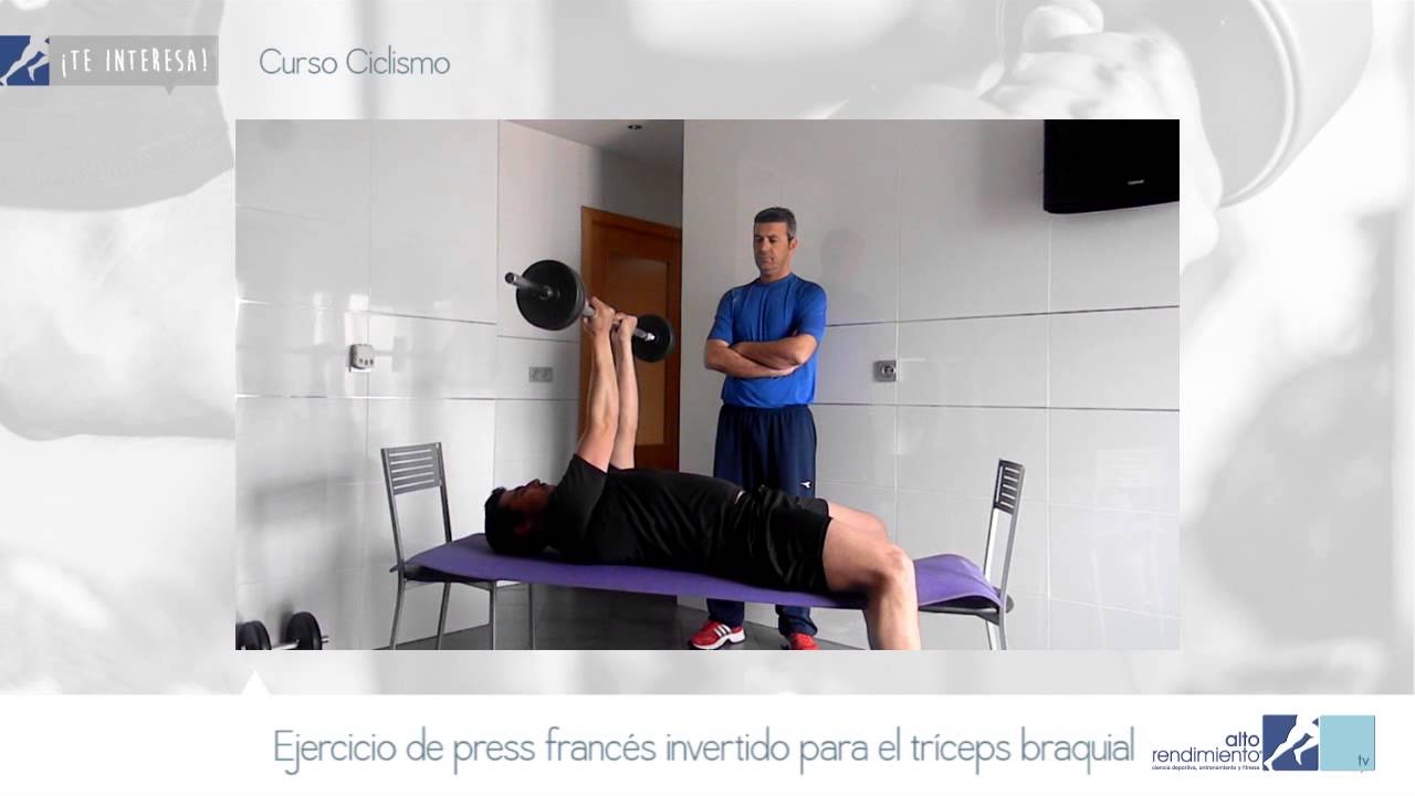 Ejercicio de press francés invertido para el tríceps braquial - YouTube