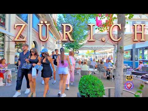 ZURICH SWITZERLAND ✨ Monday in City Center / Stroll from Lake along Bahnhofstrasse 4K asmr