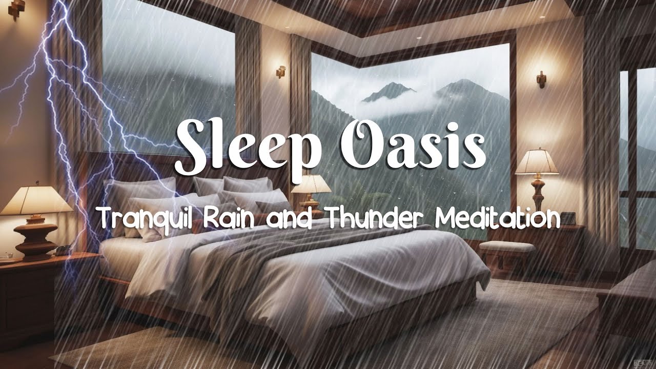 Sleep Oasis: Tranquil Rain and Thunder Meditation | Rain sounds for sleeping - YouTube