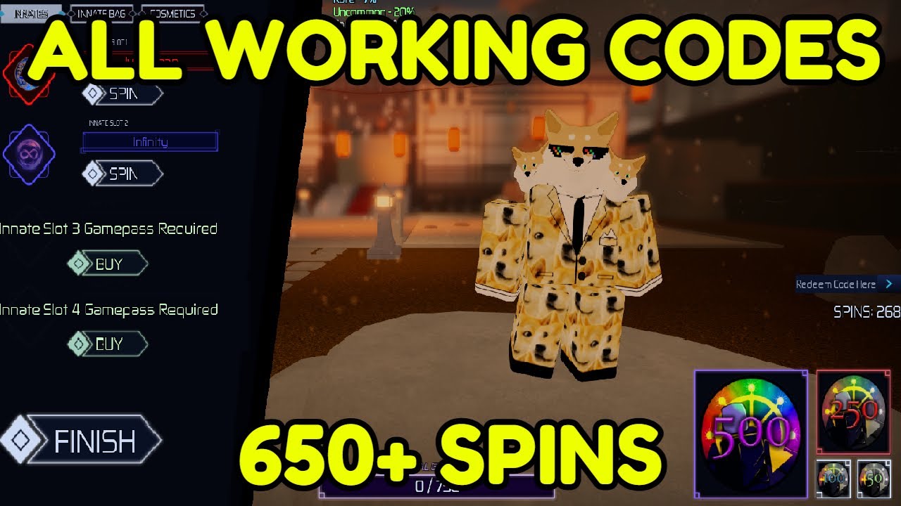 ALL WORKING CODES FOR ROBLOX JUJUTSU INFINITE! - YouTube