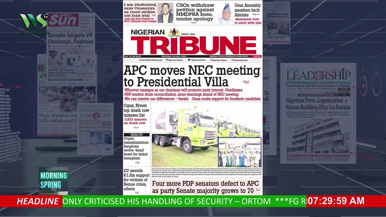 MORNING SPRING: NEWSPAPER REVIEW || 24-07-2025 - YouTube