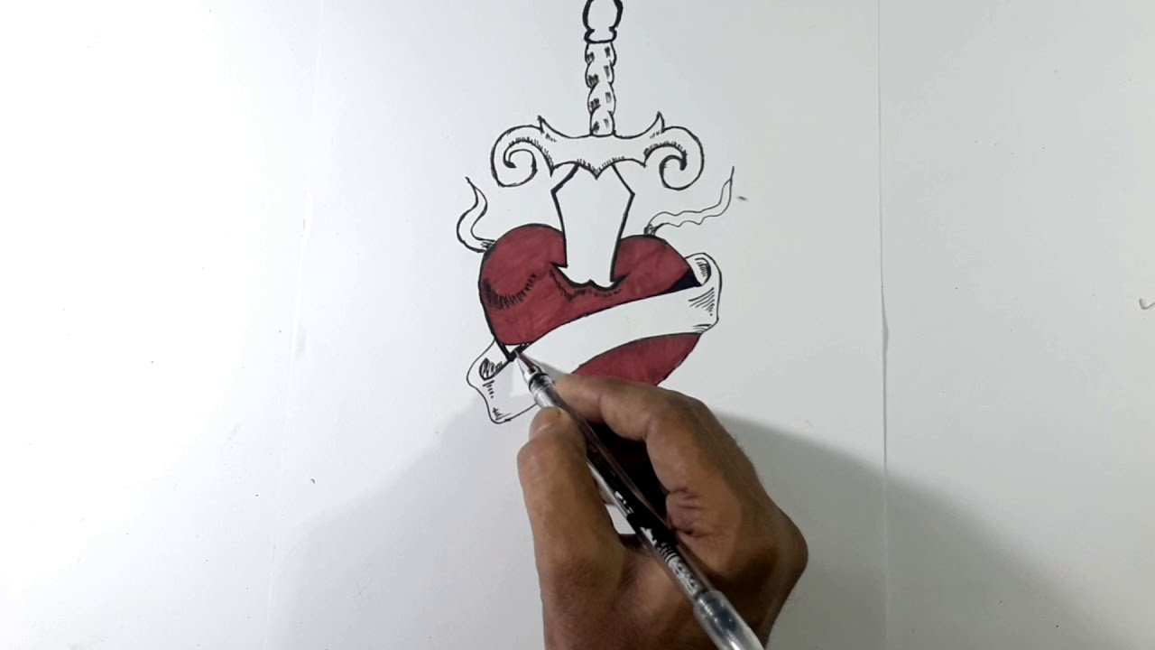 heart with a sword through it | sketch | drawing | heart | afuw arts ...