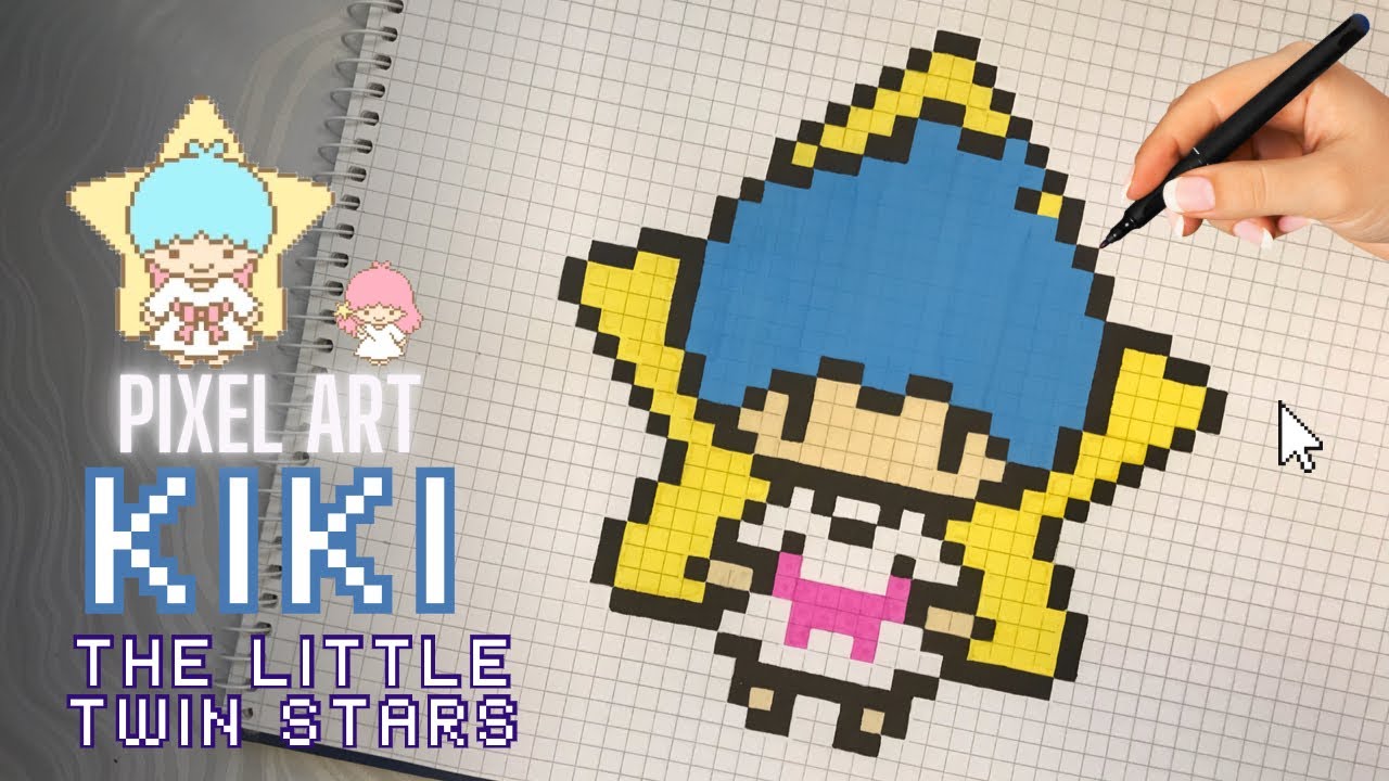 KIKI from Little Twin Stars: Pixel Art Tutorial! Step by Step - YouTube