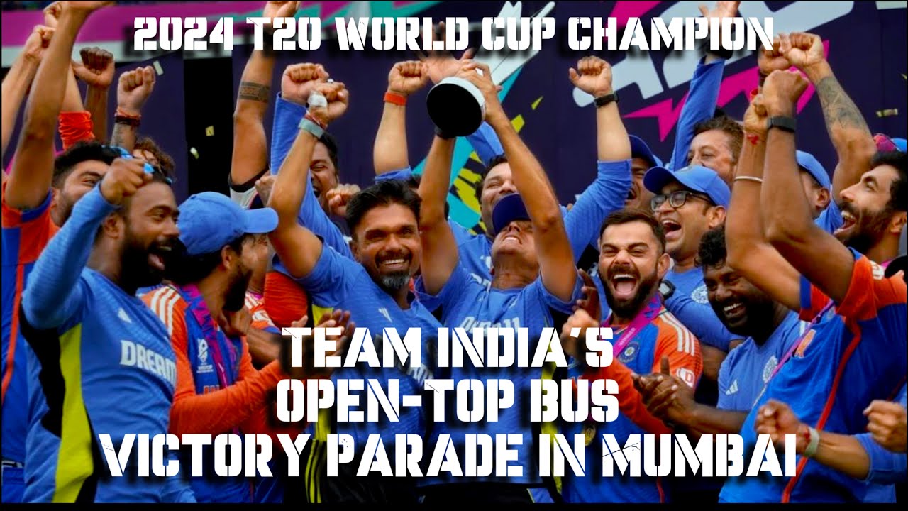 2024 T20 World Cup Champion | Team India's Open-Top Bus Victory Parade ...