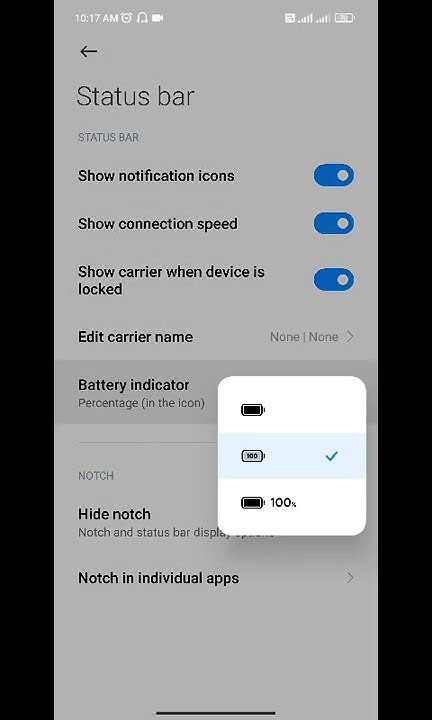 battery indicator|find the setting|status bar setting|notification setting - YouTube