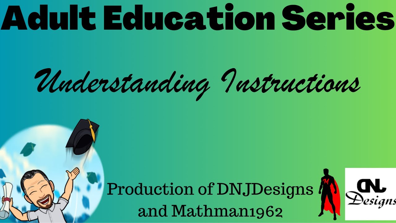 Understanding Instructions Adult Ed Series - YouTube