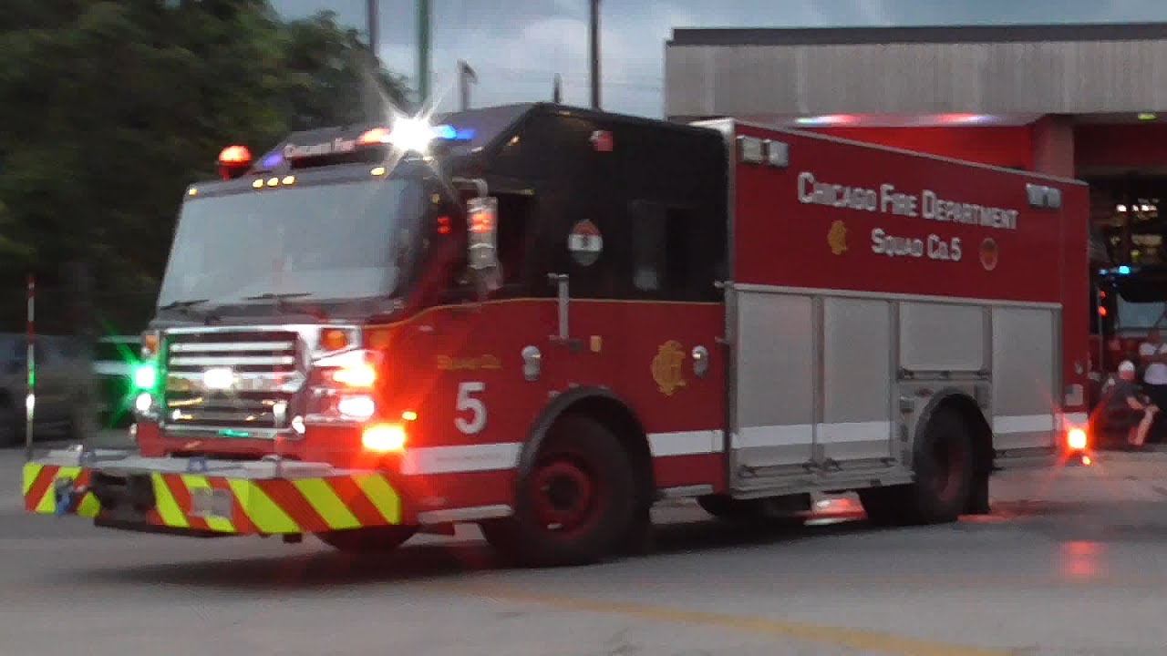 Chicago Fire Dept Squad 5 Responding - YouTube