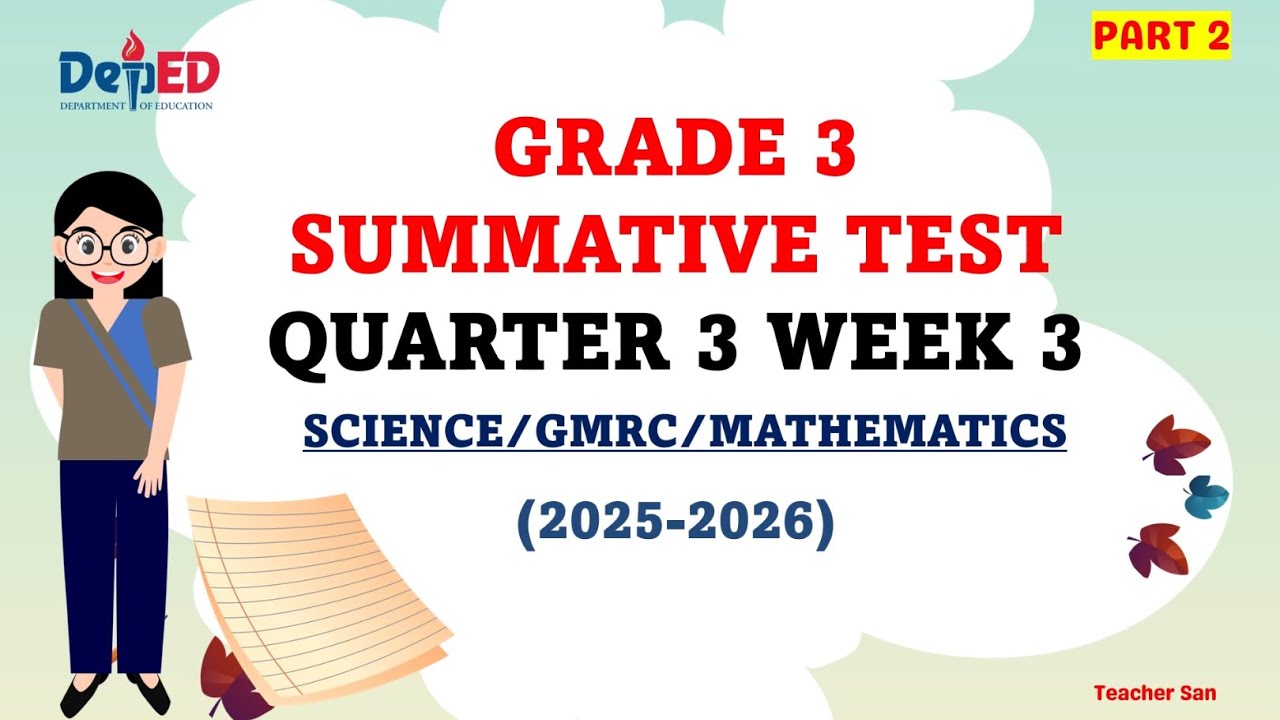 SUMMATIVE TEST | GRADE 3 | QUARTER 3 WEEK 3 with Answer Key - YouTube