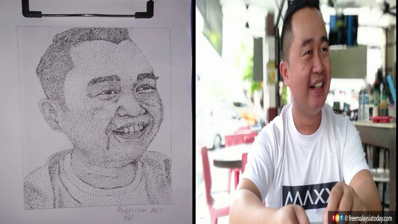 Drawing Tumatik face | Youtuber Sabahan | Pointillism Art - YouTube